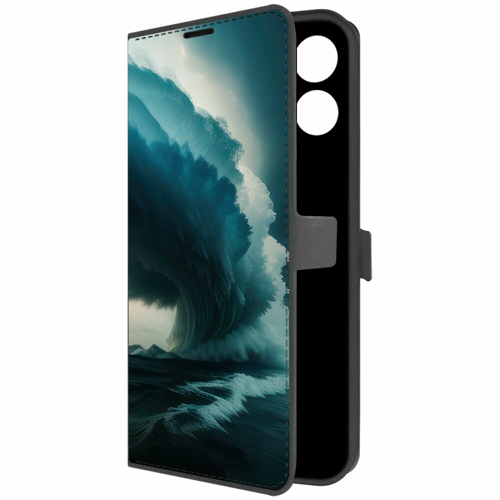 Чехол-книжка Krutoff Eco Book для Realme Note 50 Торнадо (черный)