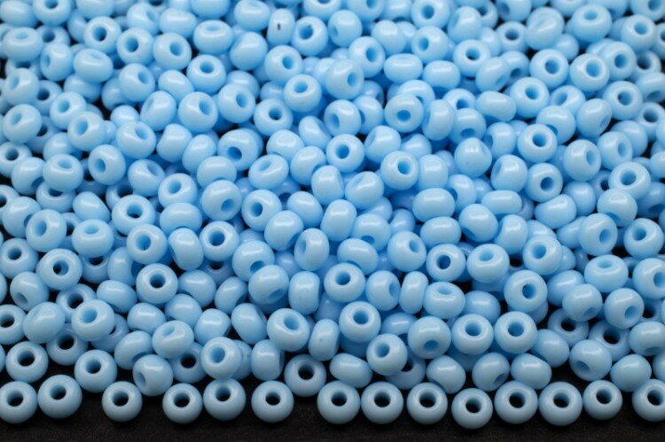Бисер чешский PRECIOSA круглый 10/0 63000 голубой непрозрачный, 5 грамм