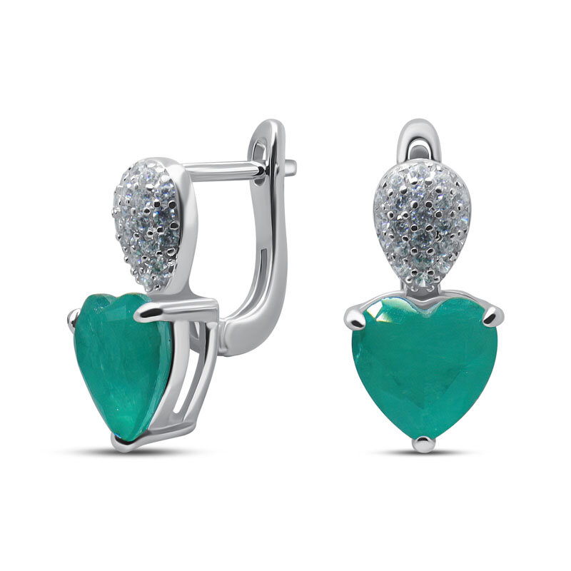 Серьги, серебро, 925 проба, фианит