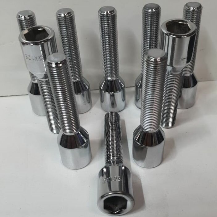Болт колёсный 12x1,25x50, под внутр. ключ, конус,10 штук