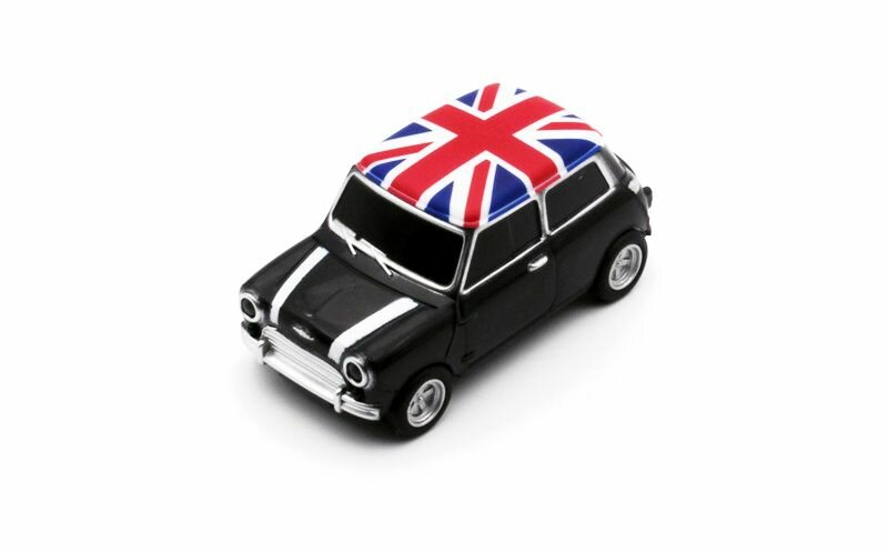 USB Флешка Миникупер Британский флаг Mini Cooper черный 64 ГБ