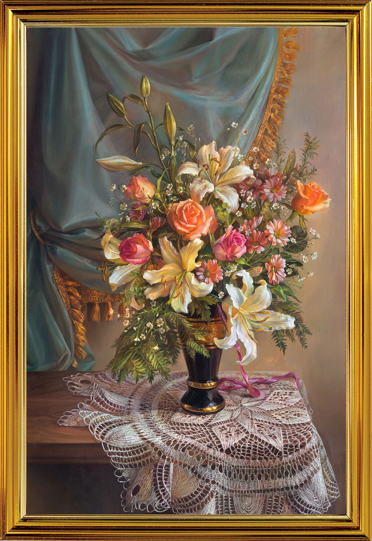 Картина "Букет" 30х20 см, художник - Дандоф О. Арт. ДО1-30х20