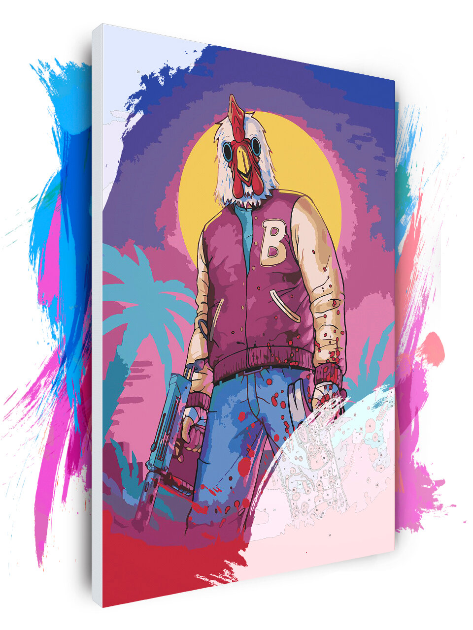 Картина по номерам на холсте Hotline Miami, 70 х 100 см