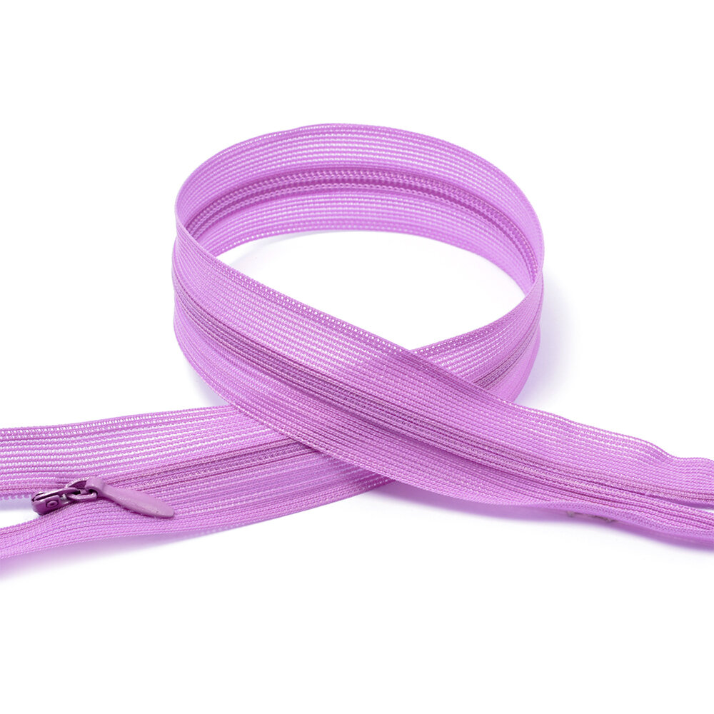 Молния пластиковая потайная 50см н/р цв.172 светло-сиреневый упак.10 шт