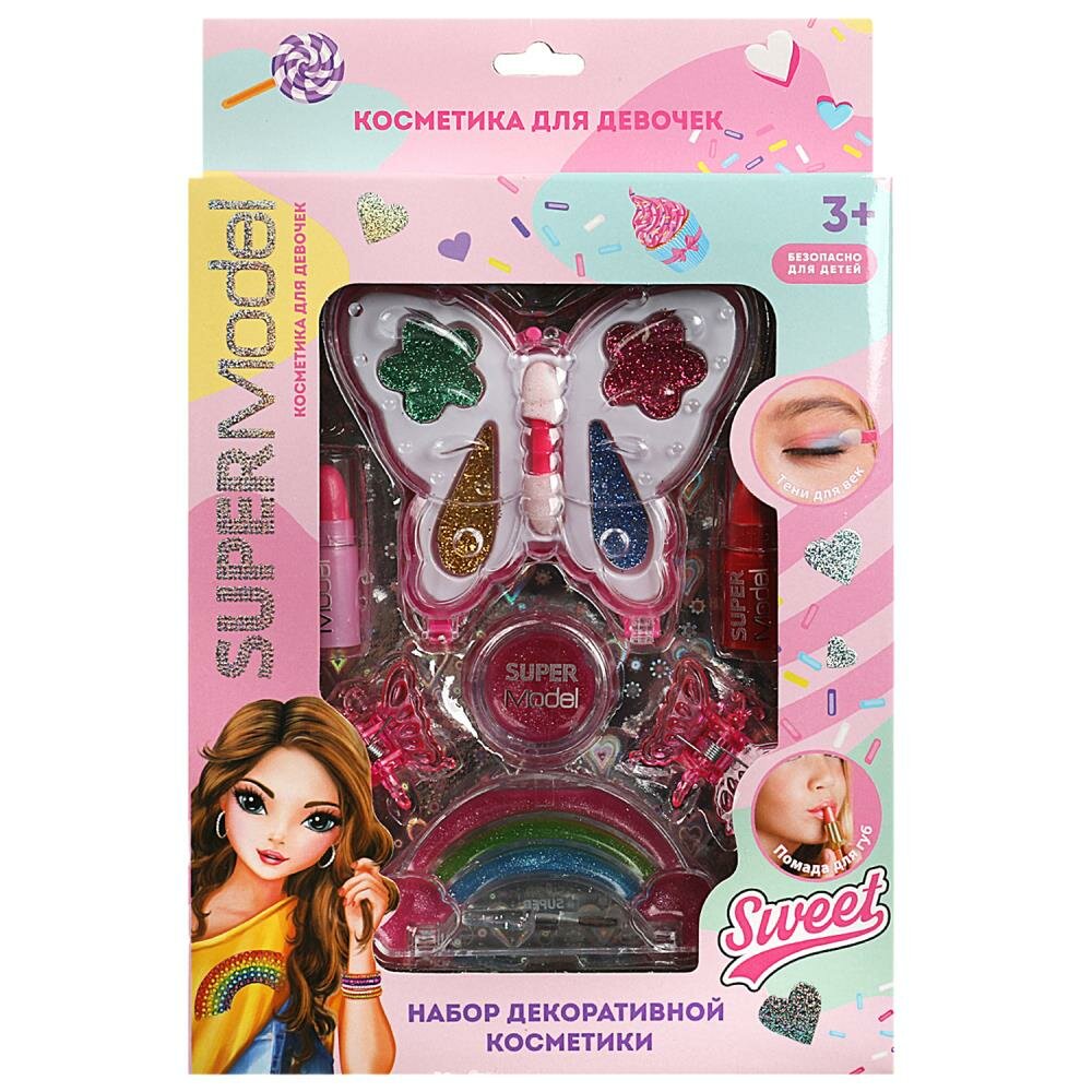 Косметика для девочек тени с блестками, помада, блески милая леди 20678A2-TM-ML