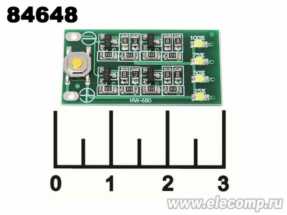 Индикатор заряда для литиевых элементов 11.1-12.6V 3S HW-680