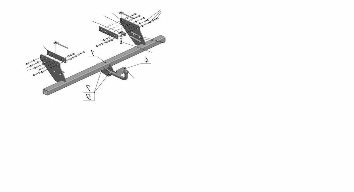 Фаркоп для Mitsubishi L200 пикап 2006-2013г.(без электрики) (паспорт и сертификат) AvtoS. MI18