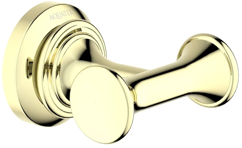 Крючок Aquatek Классик AQ4502PG двойной, для ванны, золотой