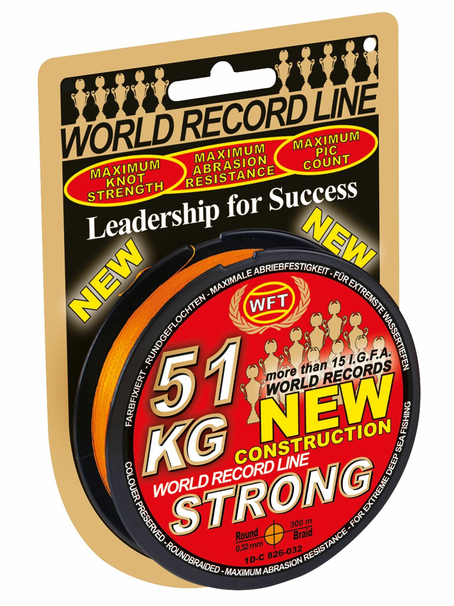 Леска плетёная WFT KG STRONG Orange 300/032