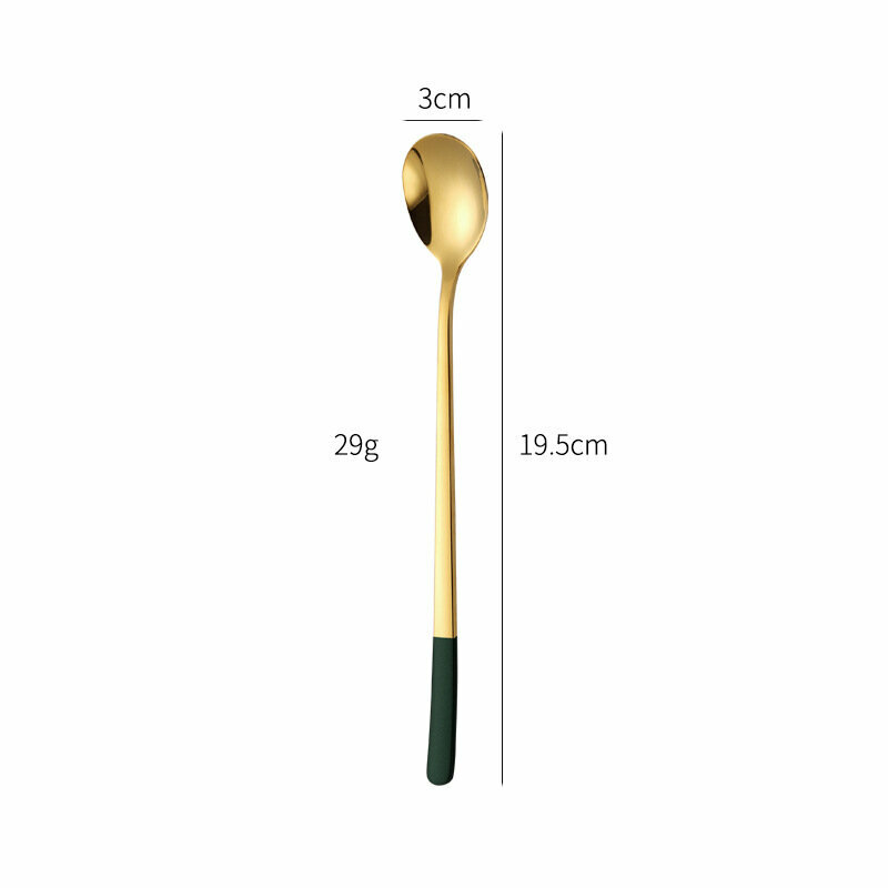 Длинная ручка 304 ложка из нержавеющей стали Корейский стиль Ложка для льда барная ложка высокая стоимость цвета чай с