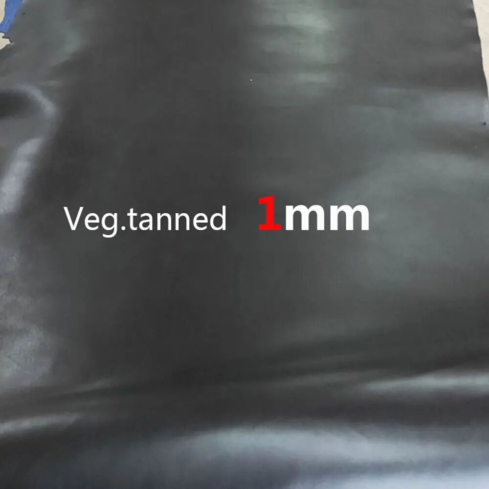 Натуральная кожа Junetree, черная, толщиной 1.0-2.0 мм 22x26cm, matte face black 1mm