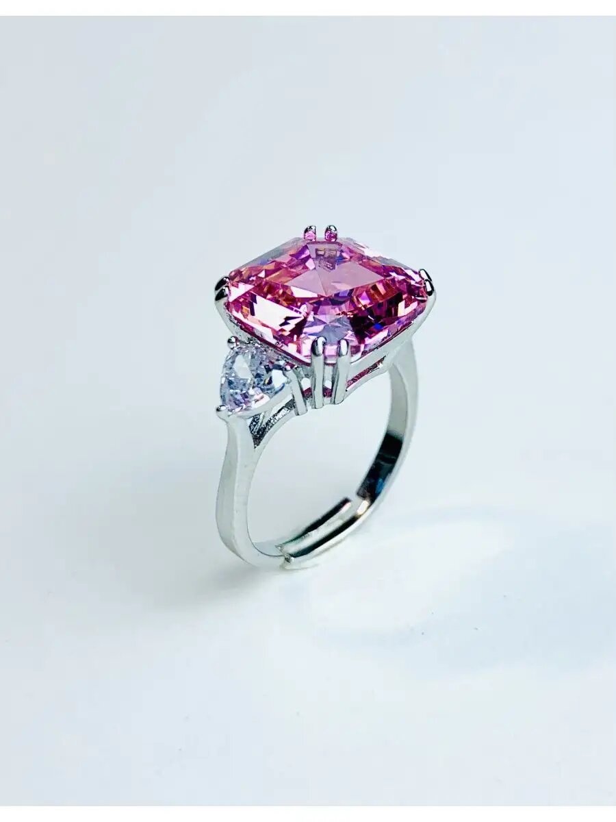 Кольцо, кристалл, фианит