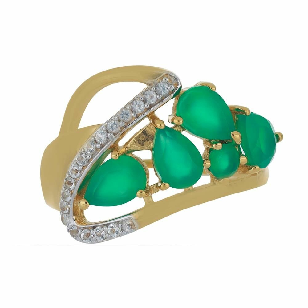 Кольцо, серебро, 925 проба, топаз, агат