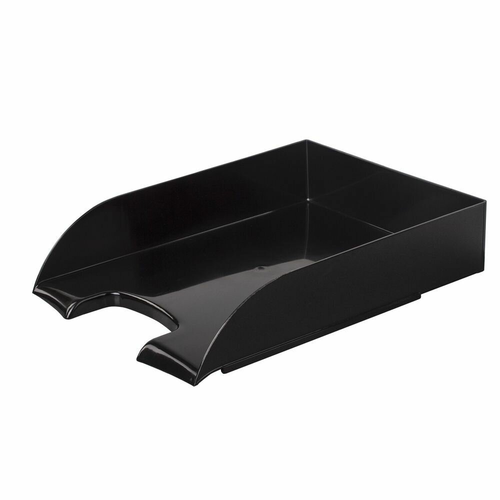 Лоток горизонтальный для бумаг BRAUBERG "Office style", 320х245х65 мм, черный (3 штуки в упаковке)