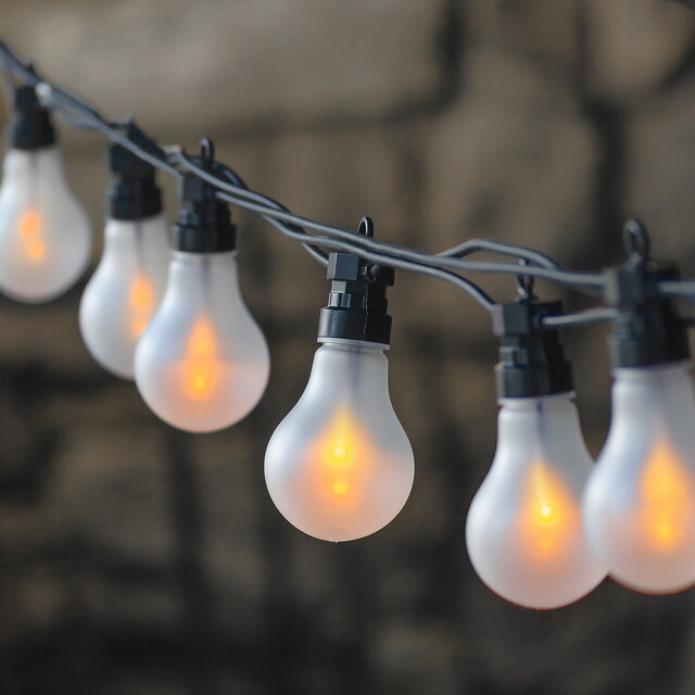 Гирлянда из лампочек Volterra 20 ламп с эффектом пламени, 9.5 м, черный ПВХ, соединяемая, IP44, Kaemingk, 490157