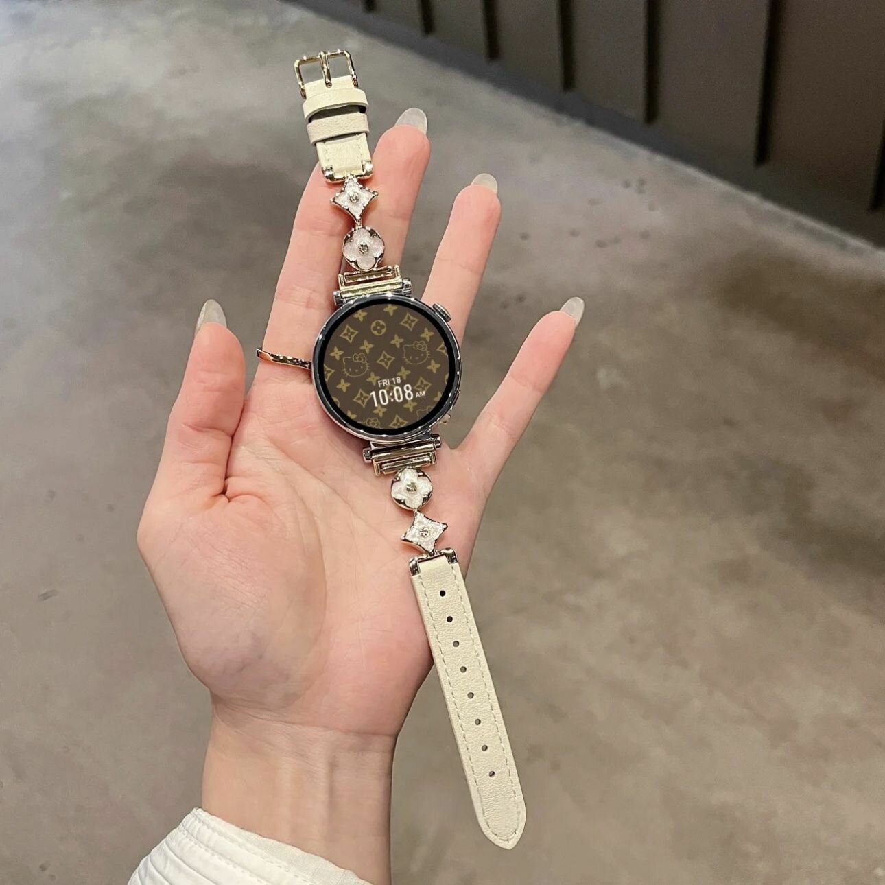 Металлический кожаный ремешок для часов Louis Vuitton, подходит для фитнес-браслета Huawei GT4 41 мм , Huawei GT5 41 мм/GT5 Pro 42 мм, модный ремешок