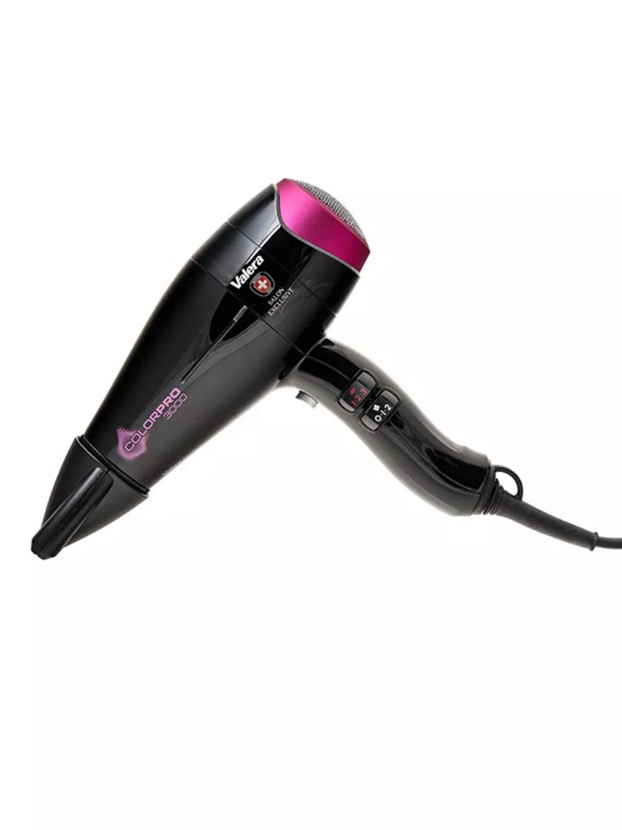 Фен Valera COLOR PRO Light 3000, ионизация, гибкий шнур, 2 насадки, черный