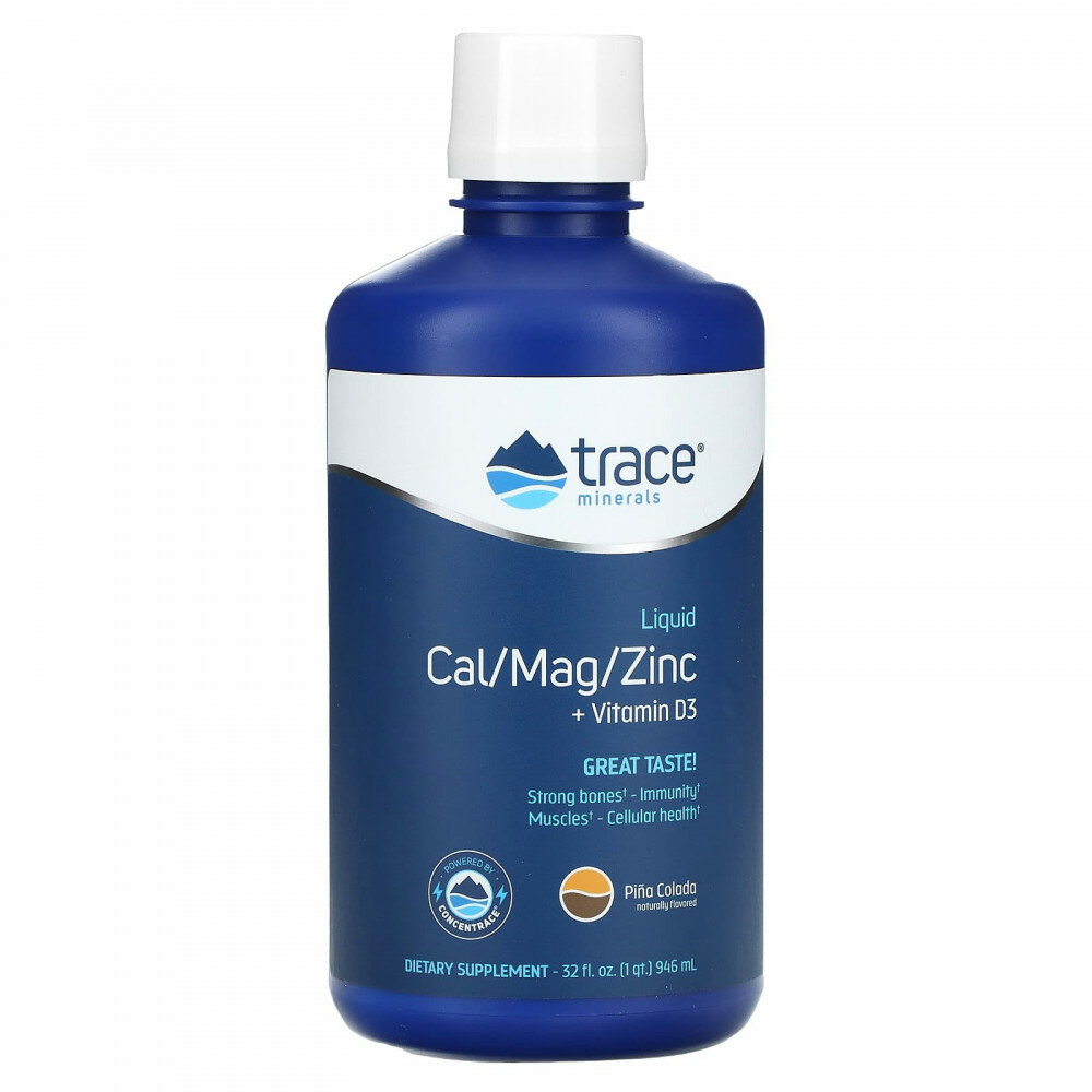 Trace, Liquid Cal / Mag / Zinc, пина колада, 887 мл (30 жидк. Унций)