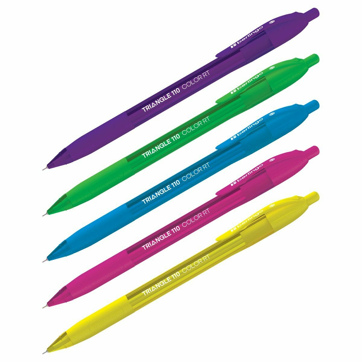 Ручка шариковая автоматическая Berlingo Triangle 110 RT Color (0.5мм, синяя, трехгранная) (CBm_07120), 120шт.