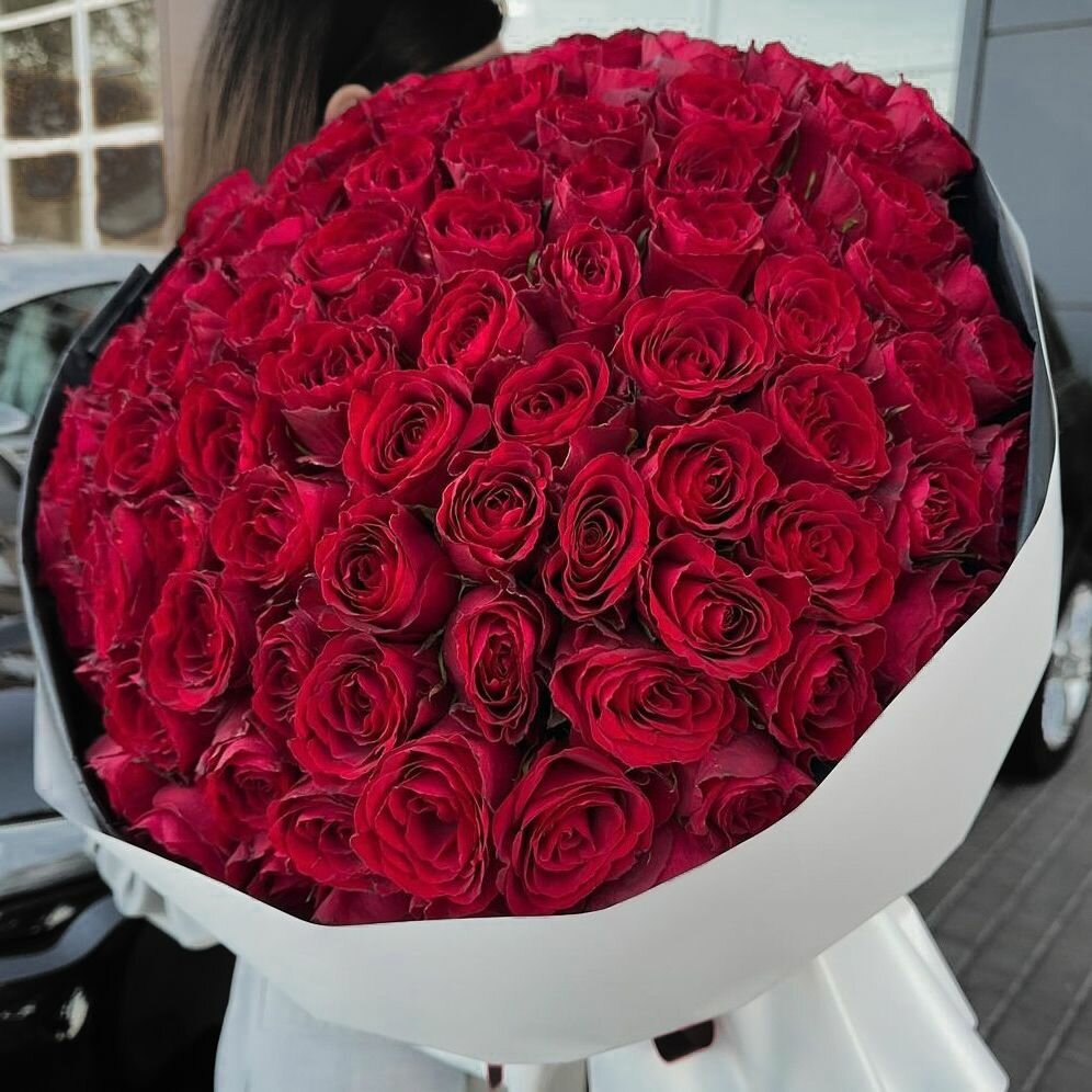 101 красная роза