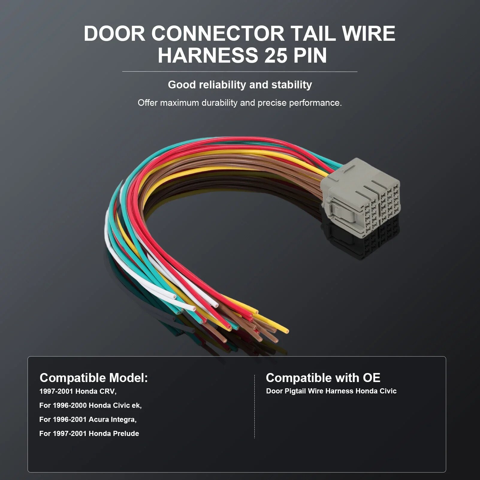 1 шт, разъем для передней двери водителя/пассажиста, жгут проводов для Honda Civic EK CRV Acura Integra 1997-2001
