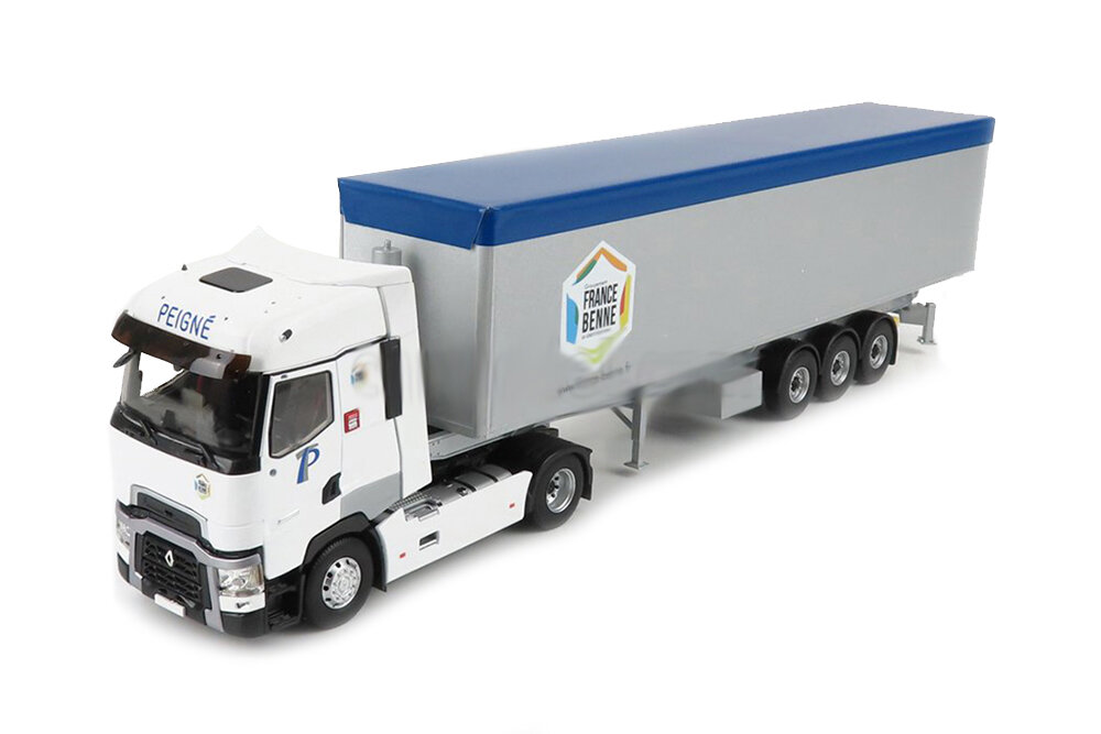 Модель коллекционная ELIGOR Renault T460 с полуприцепом-самосвалом (тент) "france benne transports" 2016