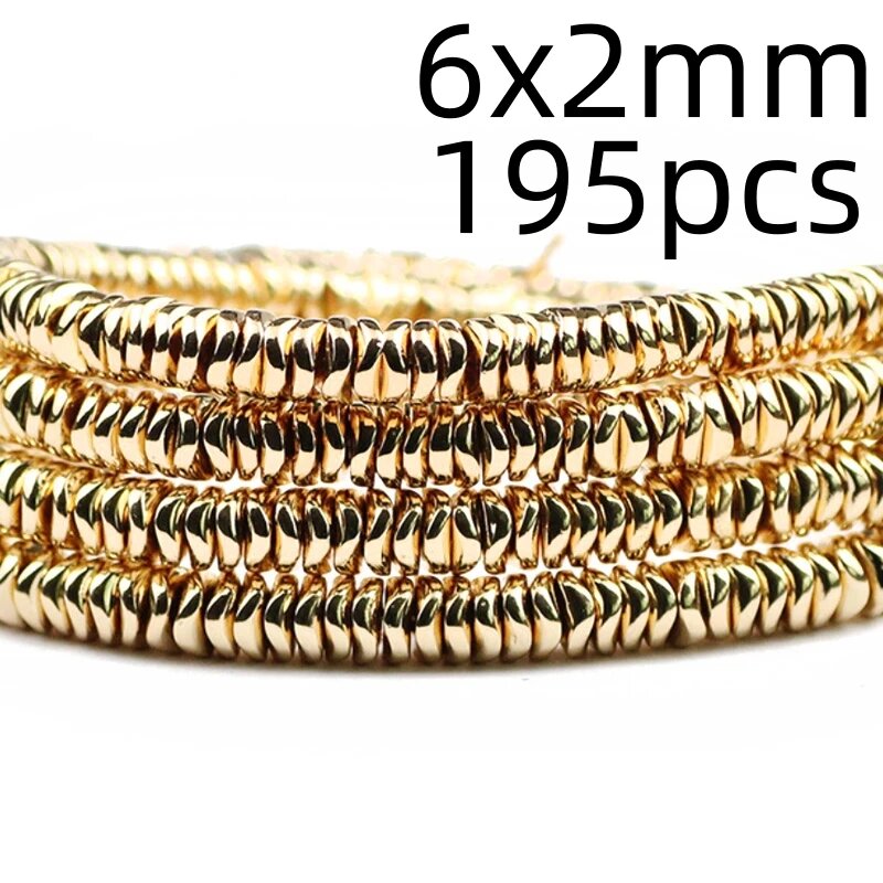 Бусины позолоченные 6x2mm Wave shims 195шт