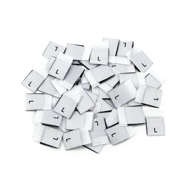 Хлопковые тканевые этикетки черные белые 100 шт Белый, White L