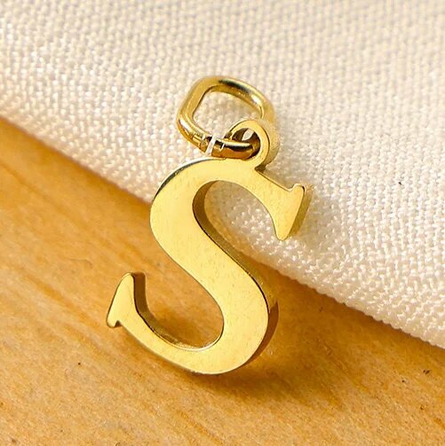 SUNIBI Кулоны из нержавеющей стали 26 букв Gold color, S