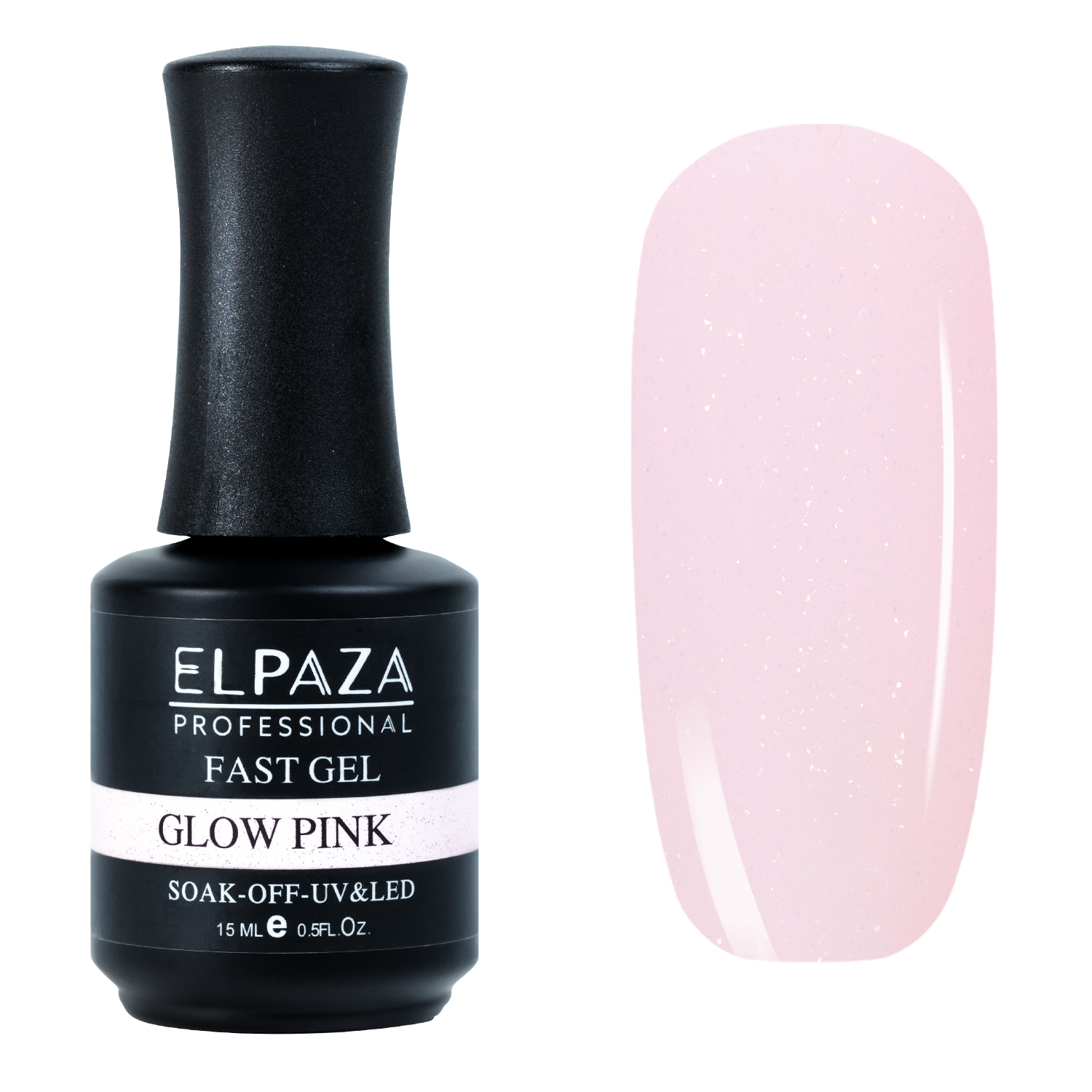 ELPAZA PROFESSIONAL Fast Gel GlowPink , жидкий экспресс гель15 мл