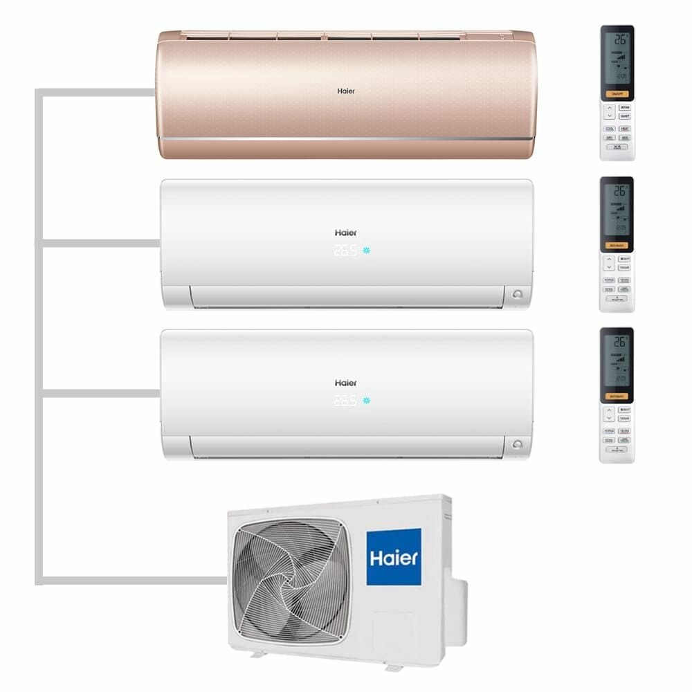 Мульти сплит-система настенная Haier AS25S2SJ2FA-G/AS35S2SF2FA-W/AS35S2SF2FA-W / 3U70S2SR5FA Inverter