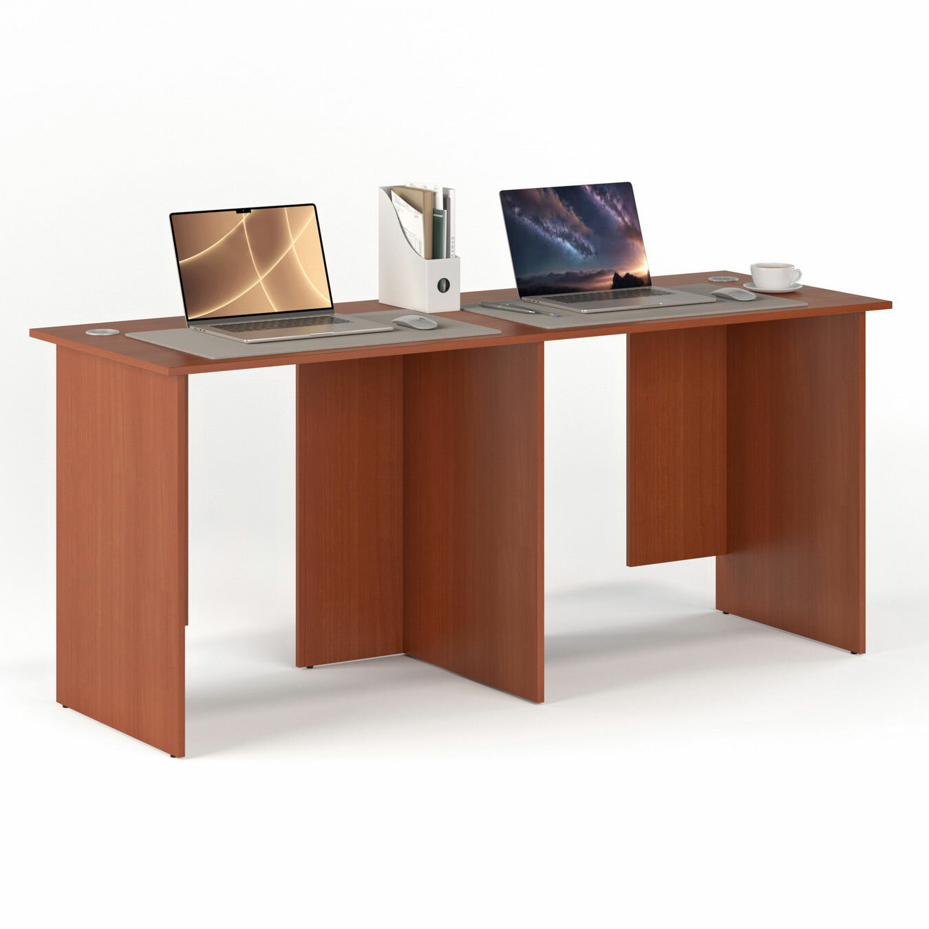 Письменный стол для двоих 7043 (цвет: вишня)