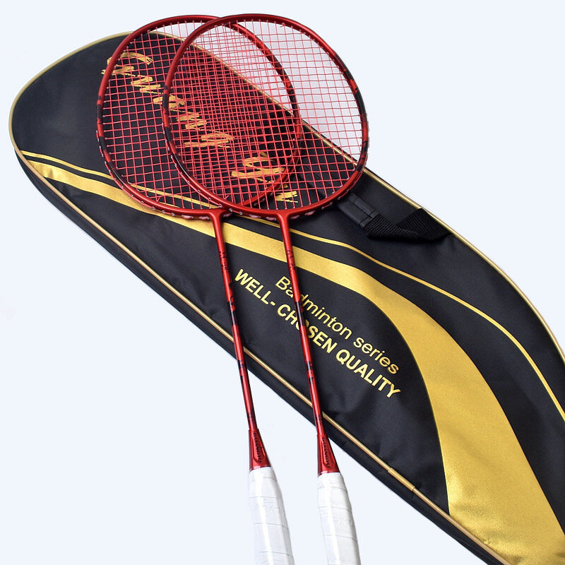Набор ракеток для бадминтона "Мужские и женские", карбоновые, двойные, цвет красный