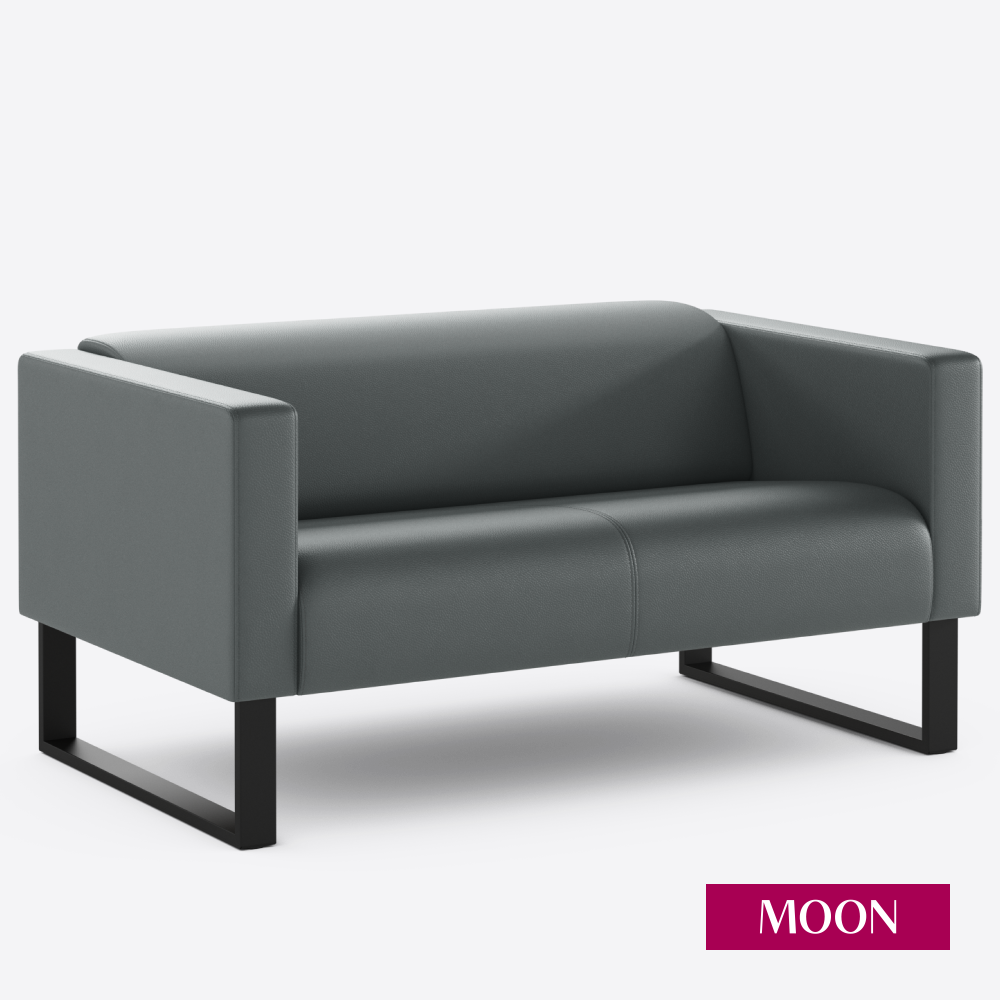 Диван MOON 153 экокожа, цвет серый, нераскладной, 134*84*70, эксклюзивная высокоэластичная пена (UniqFoam)