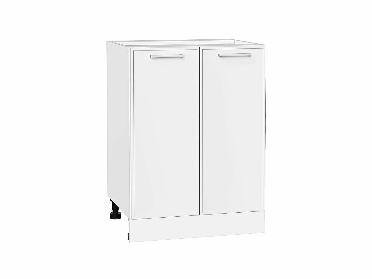 Шкаф нижний с 2-мя дверцами Квадро, цвет фасада Белый, цвет каркаса Белый, 816*600*481 мм
