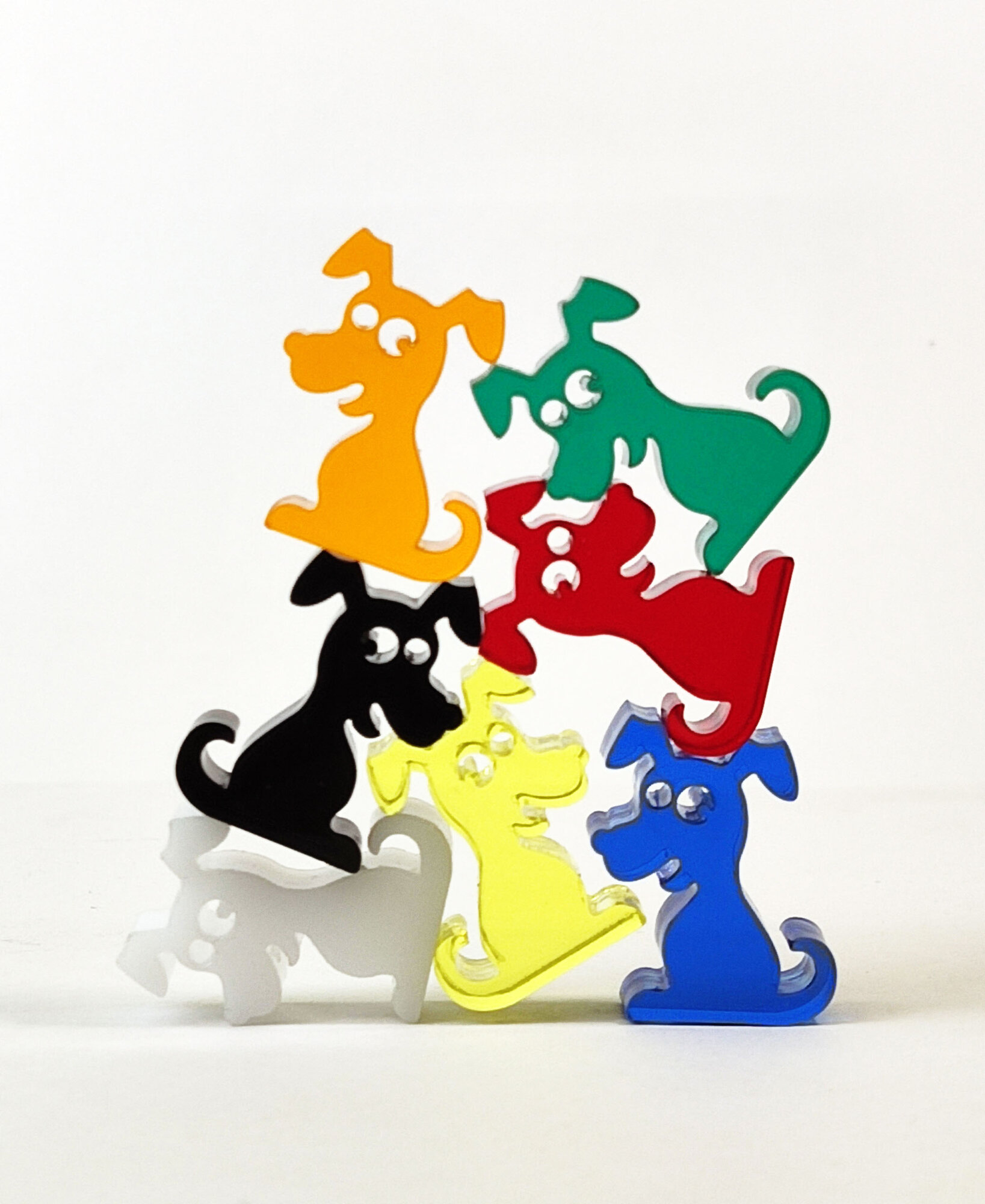 Фишки акриловые Правильные игры "Собачки", для настольных игр, 7 штук