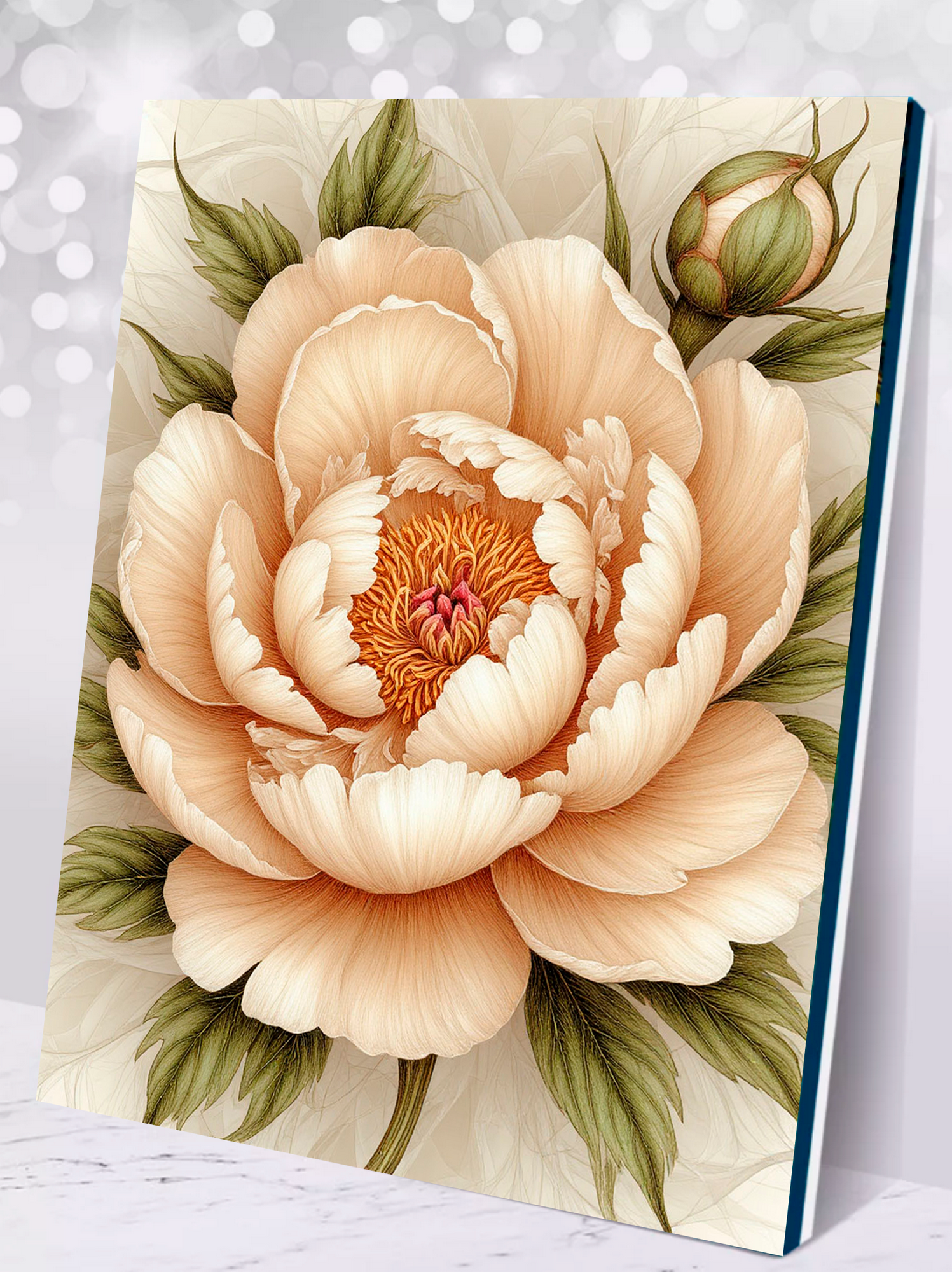 Картина по номерам Пион 40х50 см, хлопковый холст на подрамнике, акрил, АртТойс