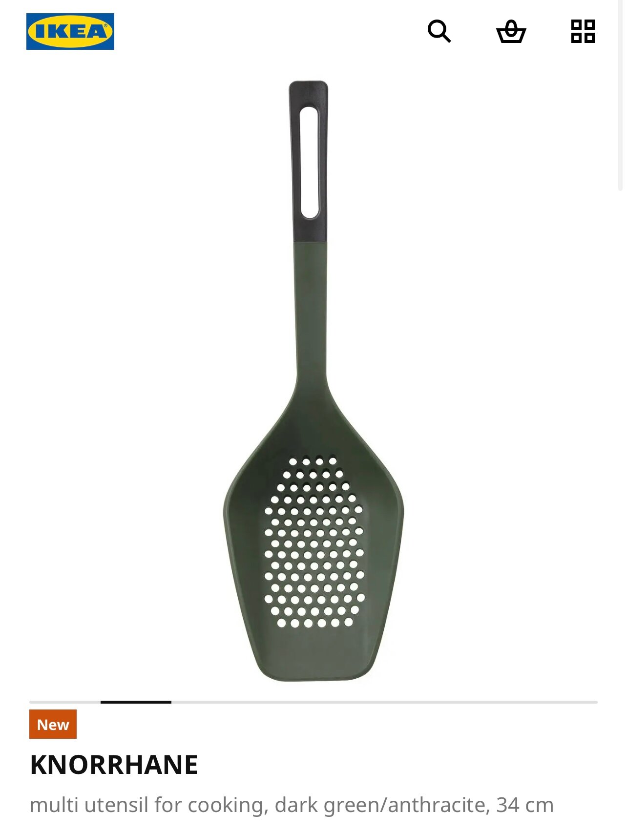 Многофункциональная шумовка KNORRHANE IKEA, темно-зеленый/антрацитовый, 34 см