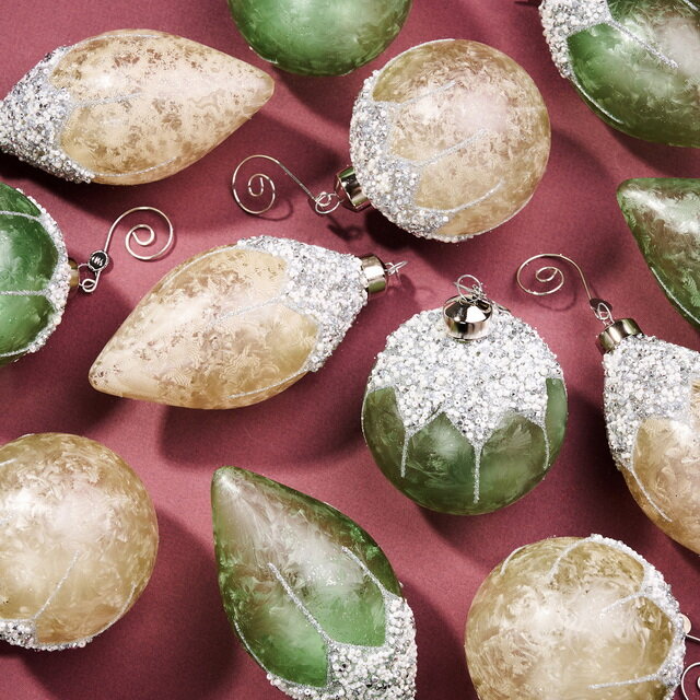 Елочные игрушки Serenita Gelida 8 см, 12 шт, подарочная коробка, стекло, Winter Deco, 1001332-набор