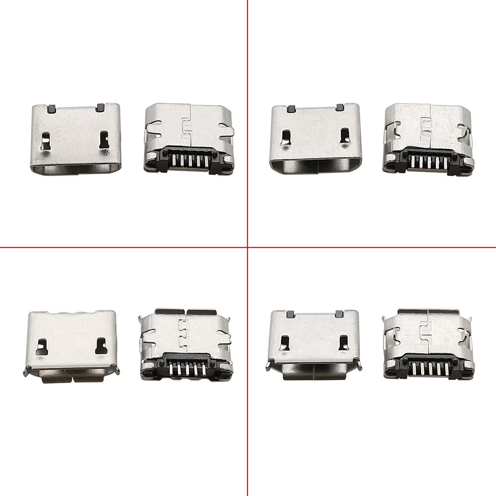 Micro USB Female 5Pin, Style2-10Pcs — фото 1
