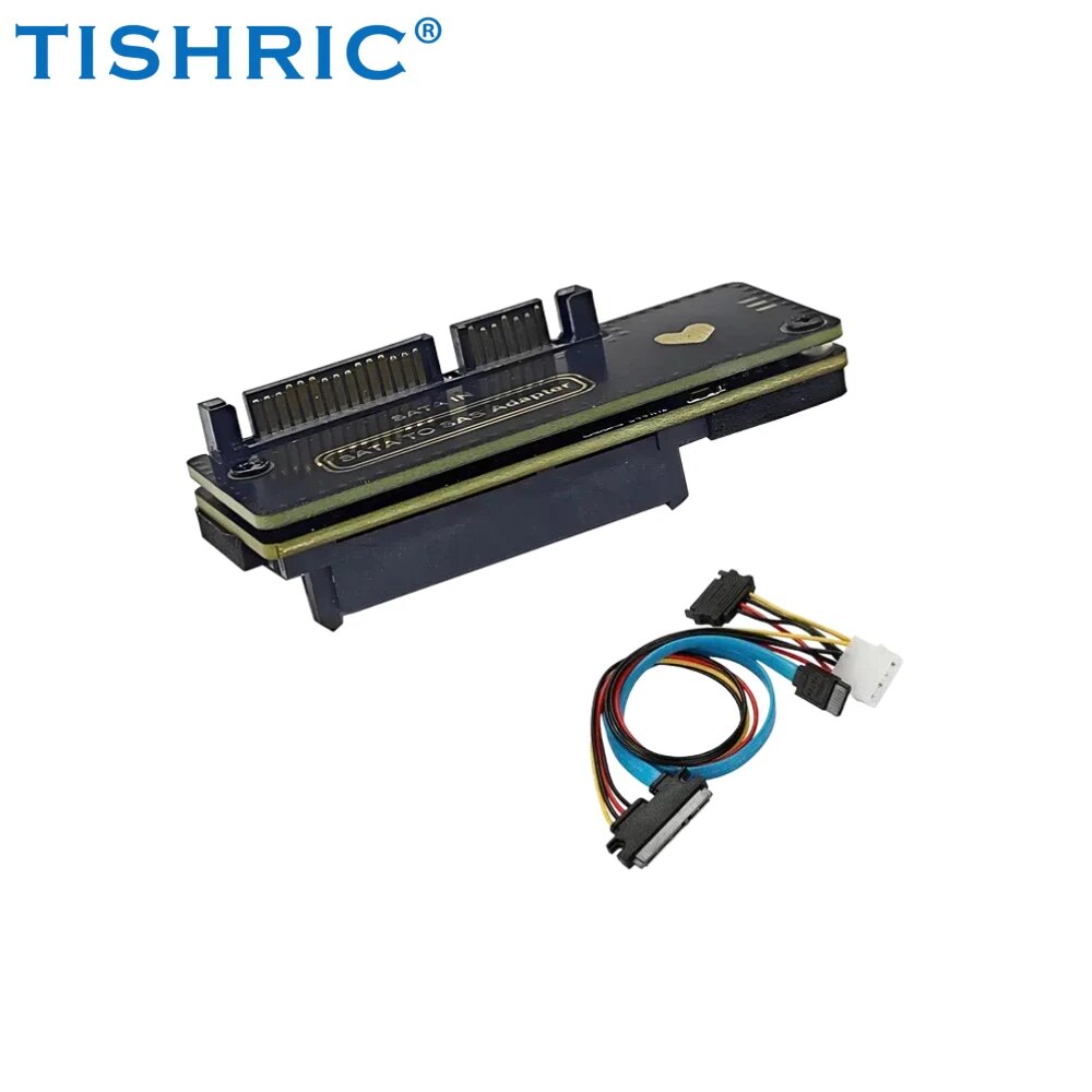 Карта адаптера TISHRIC SATA 3.0–SAS 29PIN Карта расширения SATA–SAS с поддержкой кабеля 2,5/3,5-дюймовый жесткий диск SSD для настольных ПК