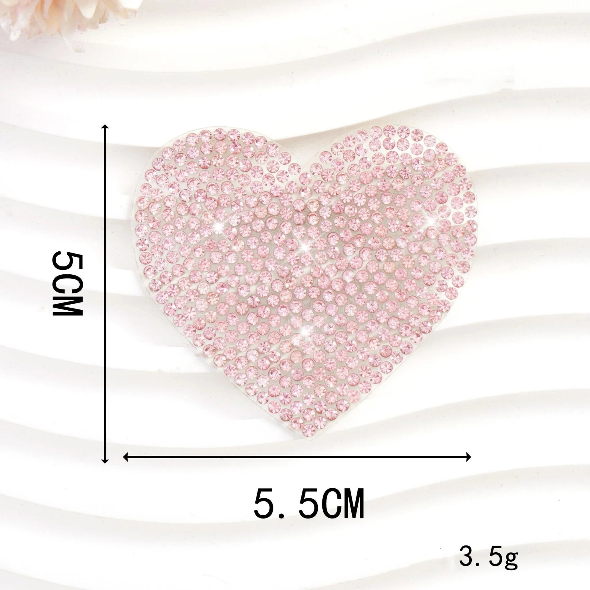 Патчи с кристаллами сердце BX241 pink 5x5.5cm