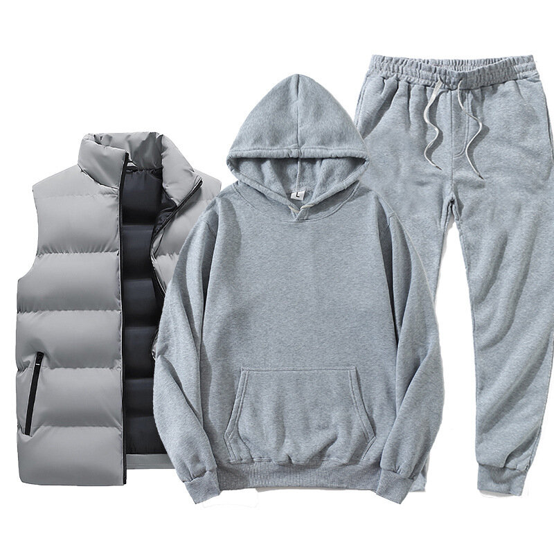 Мужской комплект из двух предметов: худи и толстовка, спортивный комплект для осени и зимы.