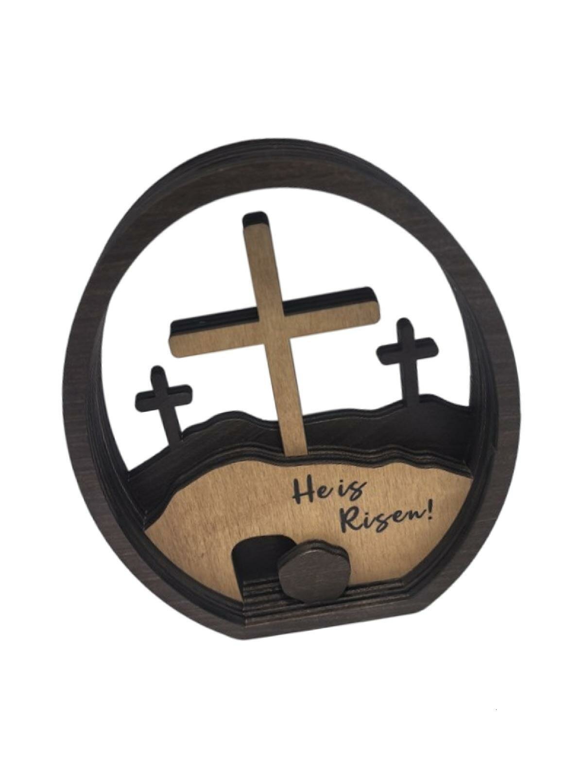 Пасхальные кресты и орнамент из дерева на пустой могиле, религиозный знак для праздничных декоров