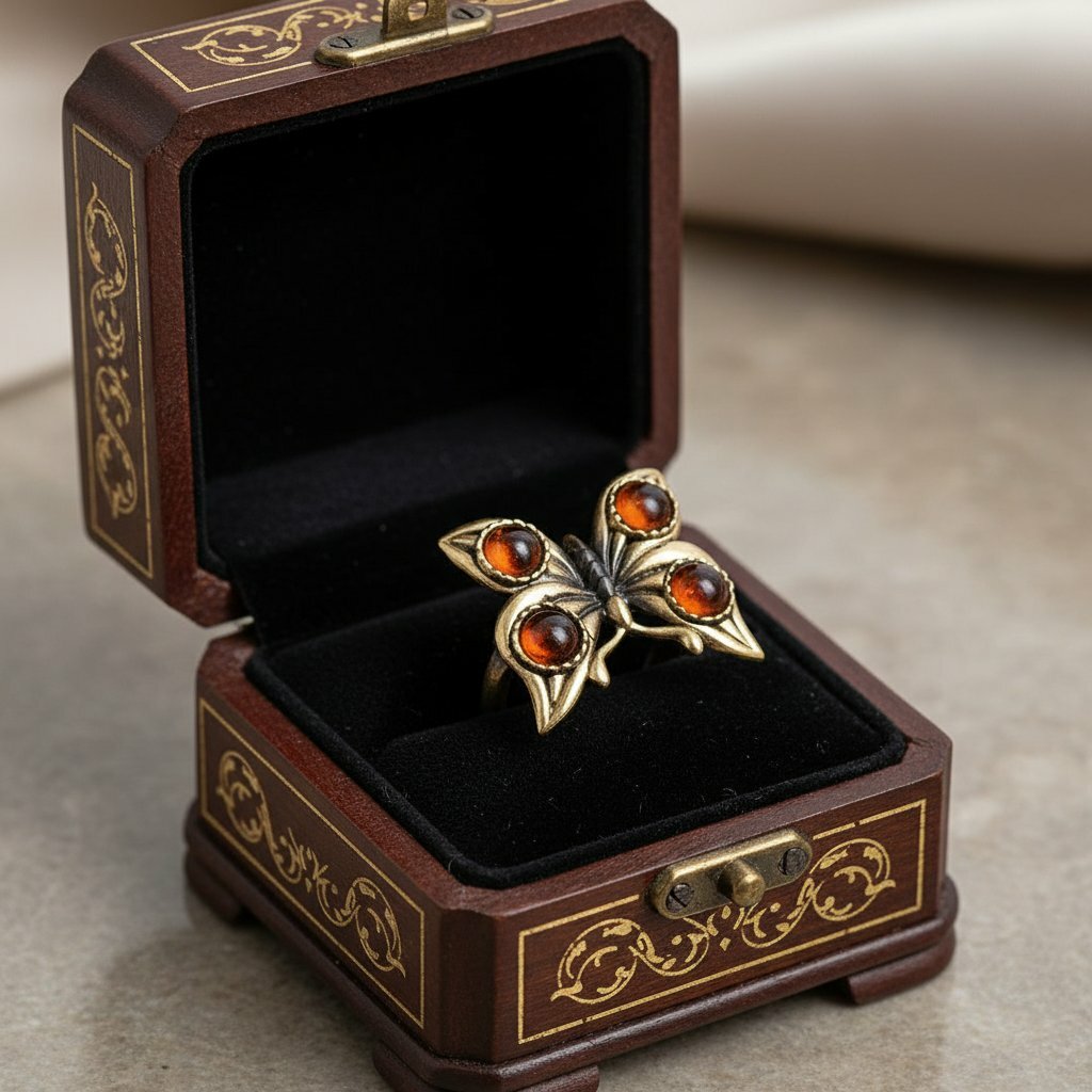 Кольцо, янтарь