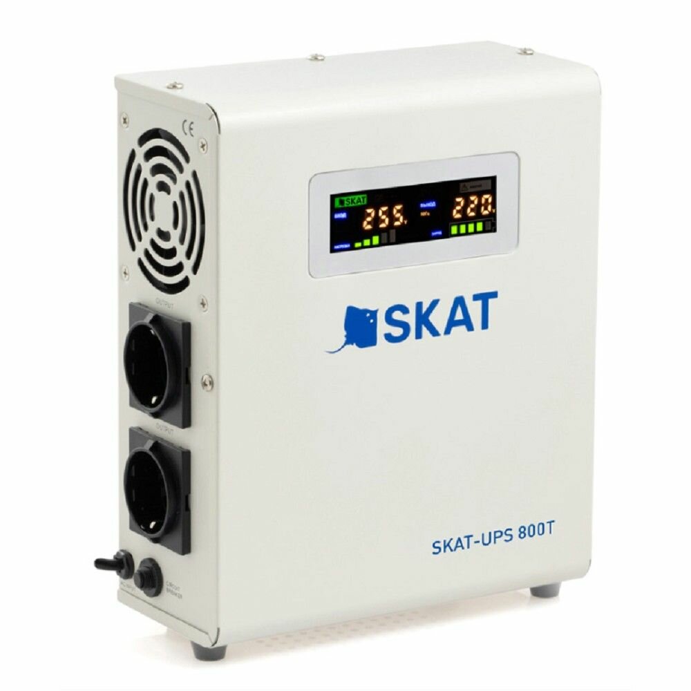 Бастион ИБП SKAT - UPS 800T источник питания Line - Interactive 220В, 800ВА, работает от 1 внешней АКБ 4502