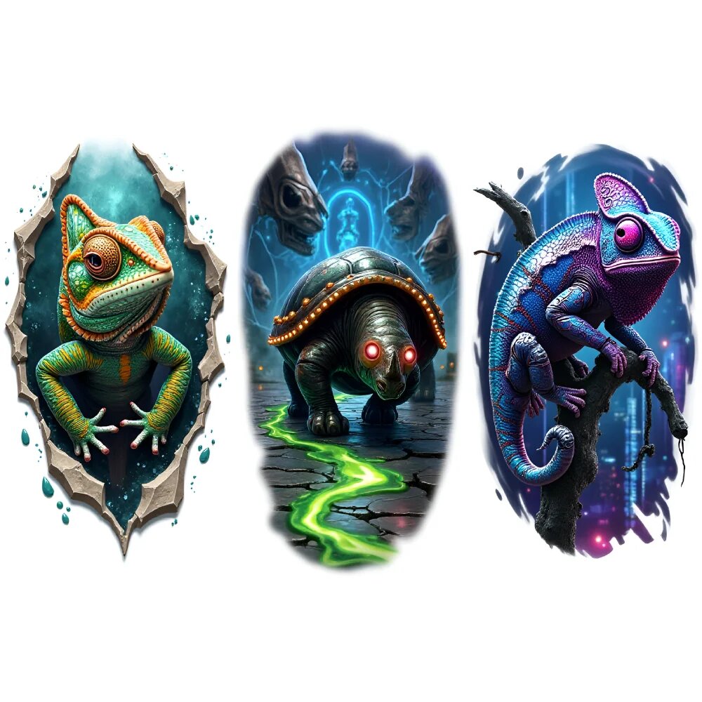 3 шт. водонепроницаемые временные татуировки 3A-18X9cm