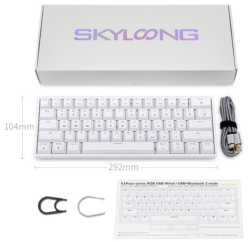Купить Игровая клавиатура Skyloong GK61 SK61, красные свичи Gateron Red ...