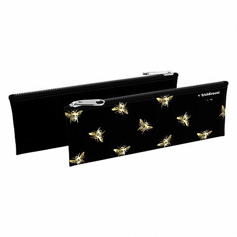 Пенал ErichKrause Light 220x90мм Golden Bee / пенал-косметичка