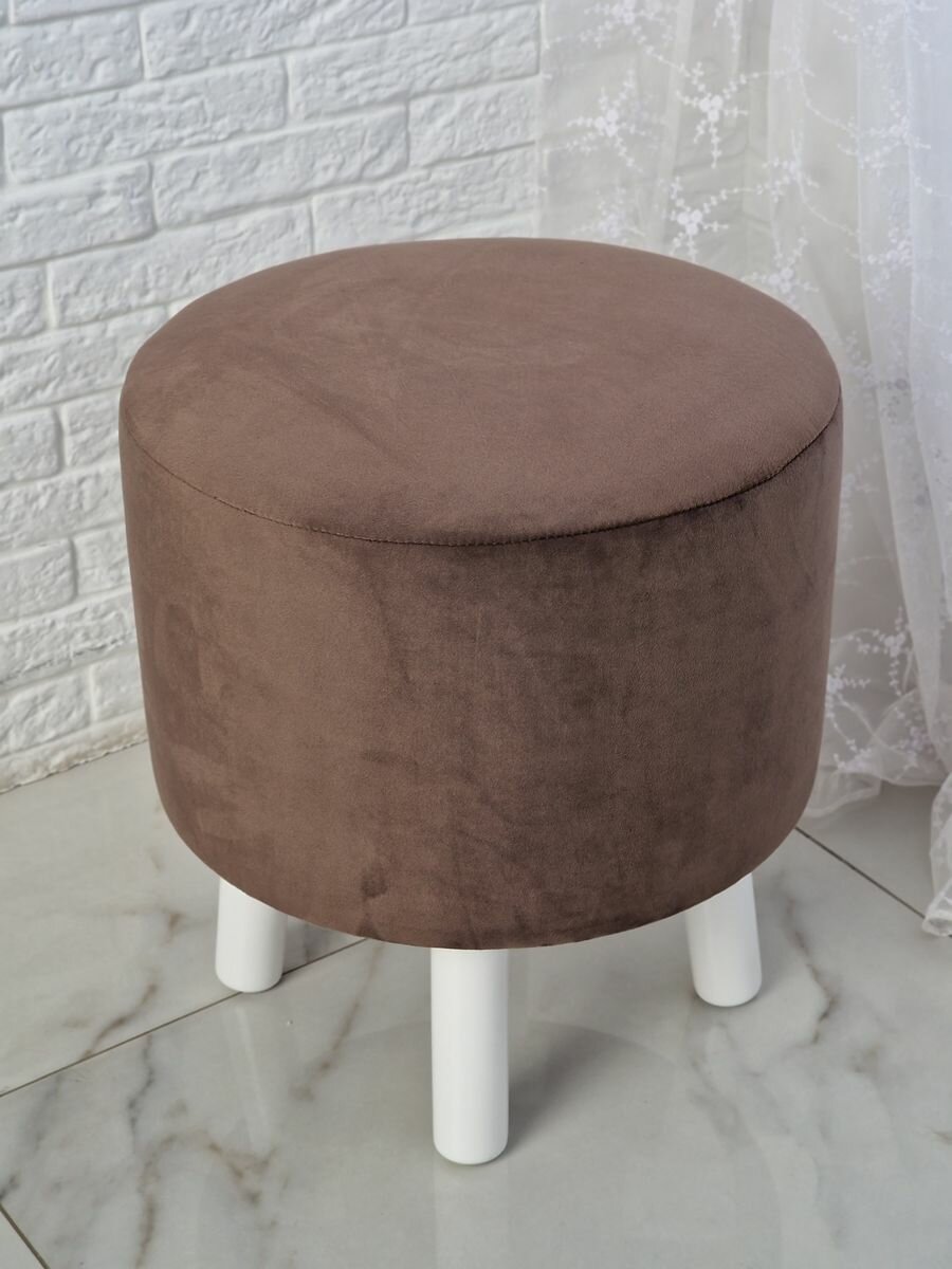Пуфик для прихожей и спальни круглый к туалетному столику